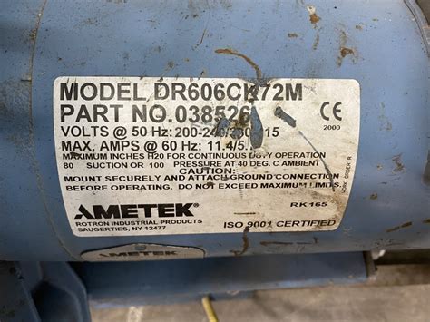 Used Sold Ametek Rotron Regenerative Blower At Steep Hill Equipment Solutions