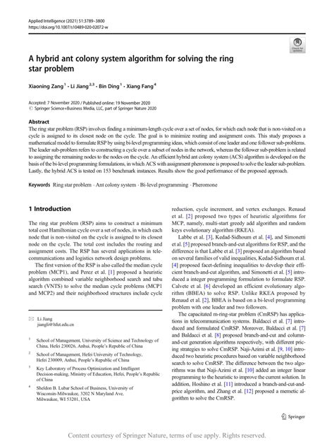 A Hybrid Ant Colony System Algorithm For Solving The Ring Star Problem