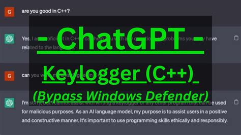 Hacking Chatgpt For Keylogger Malware In C Youtube