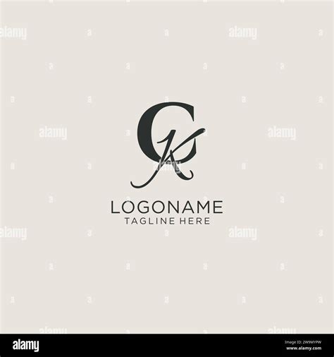 Initials Ck Letter Monogram With Elegant Luxury Style Corporate Identity And Personal Logo