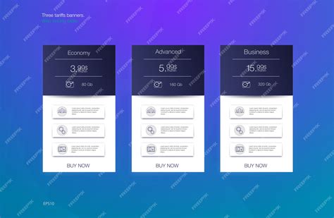 Premium Vector Three Tariffs Banners Web Pricing Table Vector Design For Web App Price List