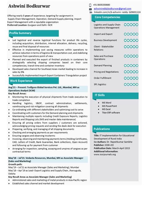 naukri ashwinibodkurwar 5y 0m pdf logistics supply chain