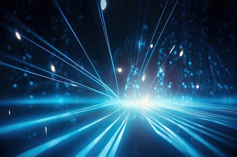 Premium Photo Abstract Technology Background With Glowing Lines And Bokeh
