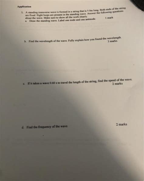 solved a standing transverse wave is formed in a string that