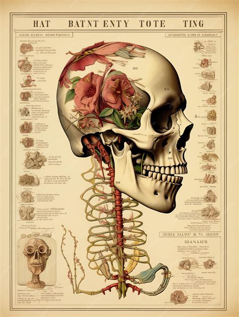 Premium Ai Image Vintage Anatomy Diagram Detailed Poster On Beige