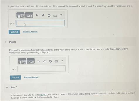 Solved Express The Static Coefficient Of Friction In Terms