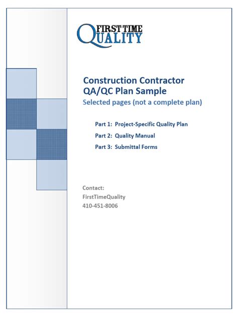 contractor qa qc plan sample pdf quality assurance