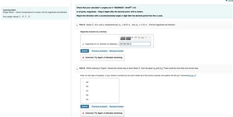 Learning Goal Single Vector Given Components Of A Chegg Com