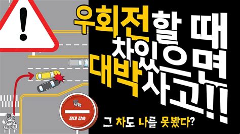 우회전할 때 차있으면 대박사고 상대차 입장에서 1초만 생각하라 I 결코 그는 당신을 보지 못했다 I 나를 못 본 이유는 I 사이드미러 한번만 봄 Youtube