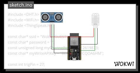 Sd Ultrasonic And Dht Connected With Wifi To Thingspeak Wokwi Esp32