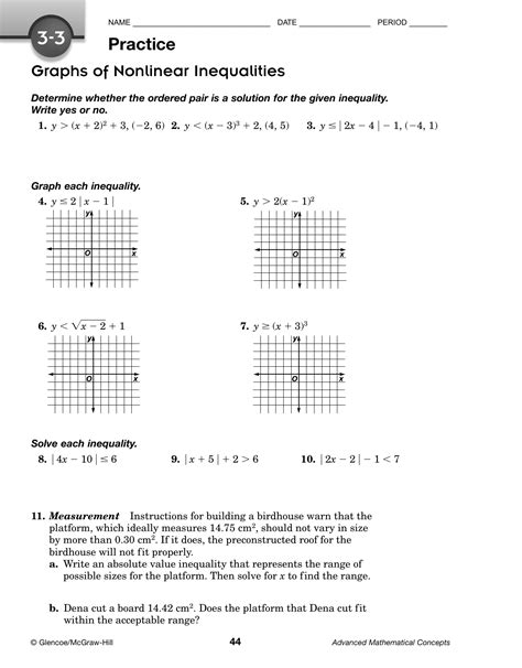 Practice Graphs Of Nonlinear Inequalities