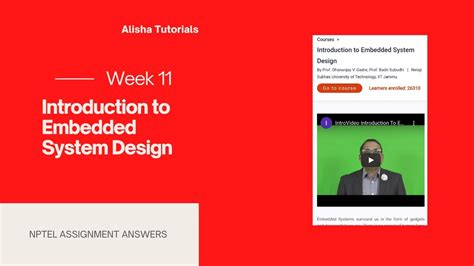 introduction to embedded system design nptel assignment 11 week 11