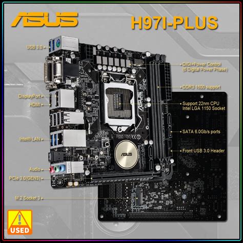 ASUS H97I PLUS 컴퓨터 마더보드, 미니 ITX H97i, LGA 1150 DDR3 16G, 인텔 H97 데스크탑 메인 ...