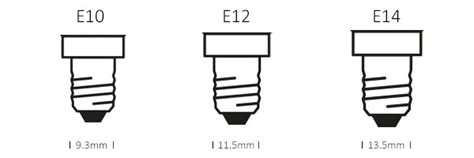 E12 Bulb Base Dimensions Of