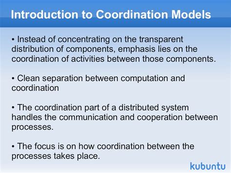 Distributed Coordination Based Systems