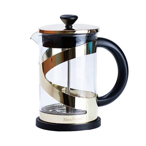 Чайник з френч прес скляний 800 мл заварник для чаю та кави з фільтром Золотий Id 2150224203