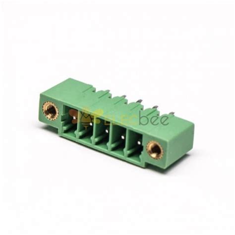 Pin Terminal Block Straight Through Hole Green Pluggable Connector