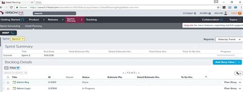 Versionone Tutorial Agile Project Management Tool Guide