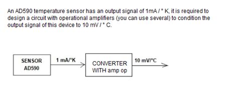An AD590 Temperature Sensor Has An Output Signal Of Chegg Com