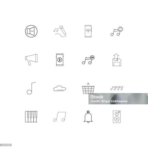 음악 선형 얇은 아이콘 설정합니다 간단한 벡터 아이콘 설명 0명에 대한 스톡 벡터 아트 및 기타 이미지 0명 노래방기계 디자인 Istock