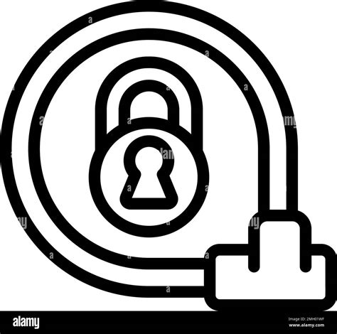 Speed Bike Lock Icon Outline Vector Secure Transport Protection Rent