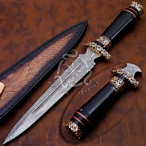 Rk 501 Hand Made Damascus Steel Viking Dagger Knife Viking Knives Rose