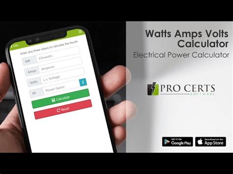 Watts Amps Volts Calculator Apps On Google Play