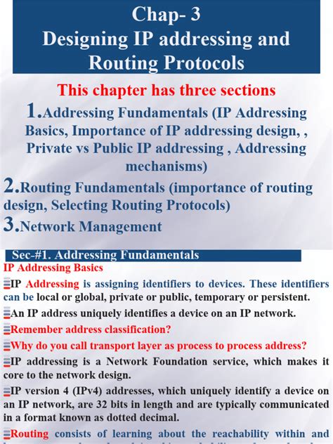 topic 3 design of ip address and routing pdf ip address computer