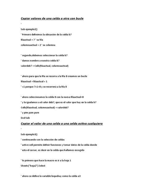 Códigos Vba Pdf Hoja De Cálculo Software
