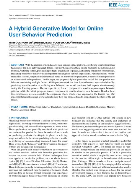 Pdf A Hybrid Generative Model For Online User Behavior Prediction