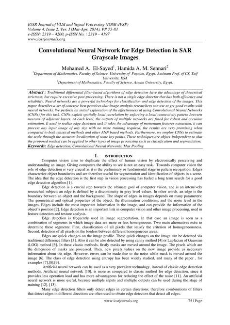 Pdf Convolutional Neural Network For Edge Detection In Sar Grayscale