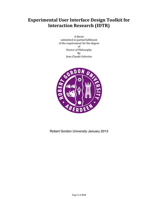 pdf phd thesis experimental user interface design toolkit for