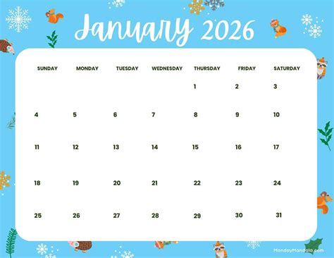 January 2026 Calendar Desktop Wallpaper 4k