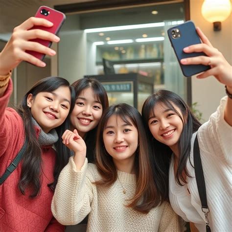 Korean Girl Selfie Group