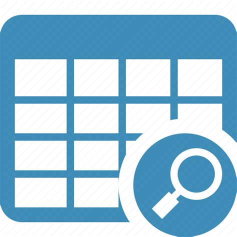 Cell Data Database Grid Row Search Table Icon