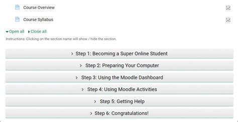 moodle course formatting options nmc s center for teaching and learning
