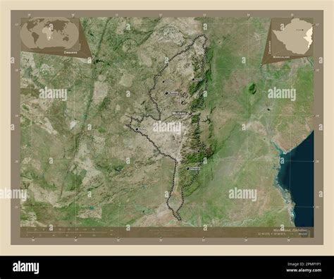 Manicaland Province Of Zimbabwe High Resolution Satellite Map Locations And Names Of Major