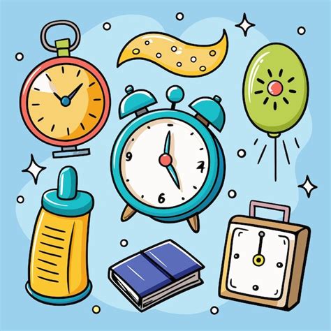 Time And Clock Icons Vector Illustration Pack Premium Ai Generated Vector