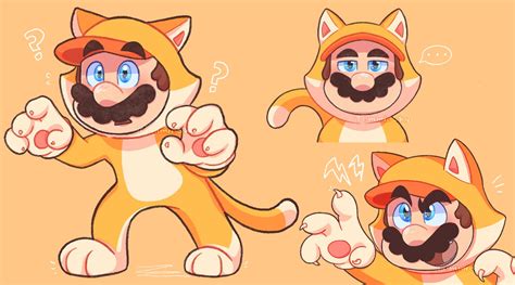 Mario And Cat Mario Mario And 1 More Drawn By Temmiesky Danbooru