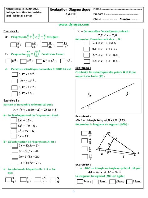 Diag 3 Math Pdf