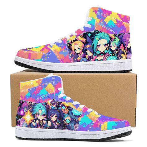 Jinx Pixel Custom Uni Sex Anime Fantasy High Tops Anime Sneakers Japan Fashion Etsy