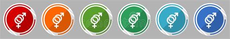 Sex Icon Set Vector Illustration In 6 Colors Options For Webdesign And Mobile Applications