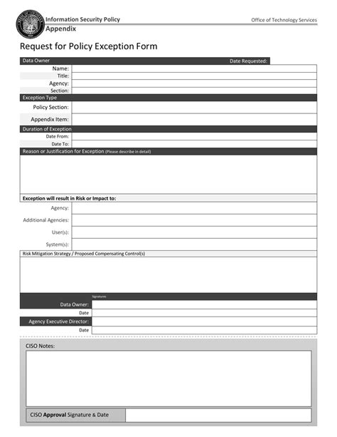 Louisiana Request For Policy Exception Form Fill Out Sign Online And