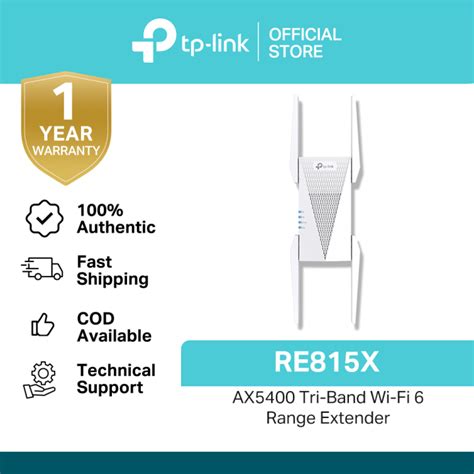 Tp Link Re815x Ax5400 Mesh Tri Band Wi Fi 6 Range Extender Wi Fi