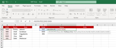 rumus dan fungsi xlookup di excel dan cara menggunakannya idn times