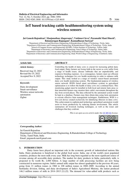 Pdf Iot Based Tracking Cattle Healthmonitoring System Using Wireless