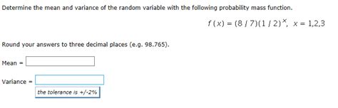 Solved Determine The Mean And Variance Of The Random Chegg