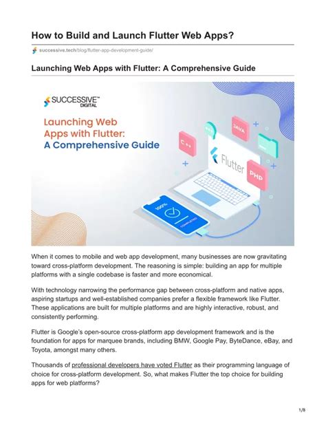 Ppt Launching Web Apps With Flutter A Comprehensive Guide Powerpoint