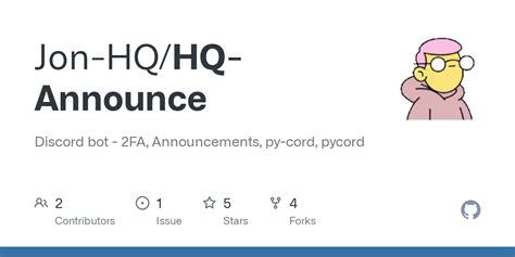 GitHub Jon HQ HQ Announce Discord Bot FA Announcements Py Cord Pycord