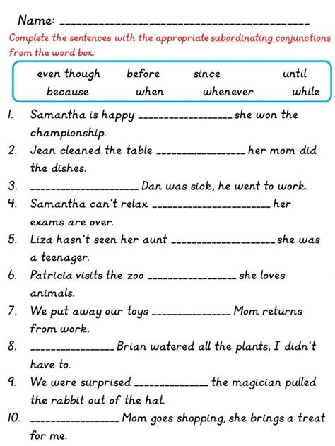 Complex Sentences Activity Worksheets Library